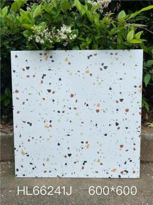China Antibacterial and Durable White 600x600mm Indoor Floor Terrazzo Ceramic Tiles For Kitchen for sale