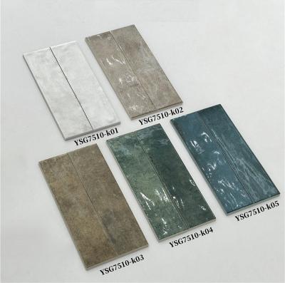 China Scratch-resistant Beige 75x300mm Glossy Indoor Ceramic Wall Tiles For Balcony for sale