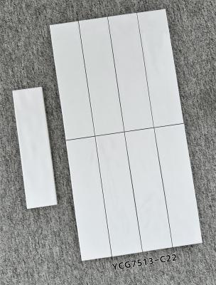 China White Stain-resistant 75x300mm Glossy Inside Ceramic Wall Tiles For Living Room and Balcony for sale