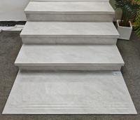 China Carrara Durable Leave Space for Led Strip 470x1200mm Polished Glazed Ceramic Staircases For Building for sale