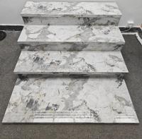 China Stunning Beige Leave Space for Led Strip 470x1200mm Polished Glazed Ceramic Staircases For Decoration for sale
