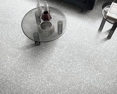 China Firebrick Beige 600x600mm Terrazzo Lapatto Wear-resistant Porcelain Tiles for Living Room and Hotel for sale