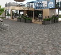 China Gray Wear-resistant Retro Matt Paving Ceramic Tiles 600x600mm Ourdoor Tiles for Courtyard for sale