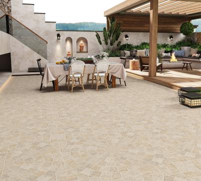 China Light Yellow Wear-resistant Retro Matt Paving Ceramic Tiles 600x600mm Ourdoor Tiles Thickness 12mm for Balcony for sale