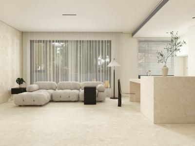 China Scratch-Resistant And Stylish Terrazzo 600x1200mm Beige Porcelain Tiles Matt With Mould Surface Floor Tiles For Living Room And Bedroom for sale