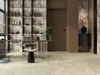 China Durable and Stylish Gray and Beige Terrazzo 600x1200mm Porcelain Tiles Matt With Mould Surface Floor Tiles For Balcony and Dining Room for sale