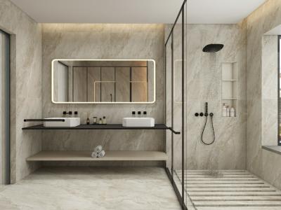 China Wear-resistant Beige and Gray 600x1200mm Mould Surface Matt Porcelain Tiles For Living Room and Office for sale