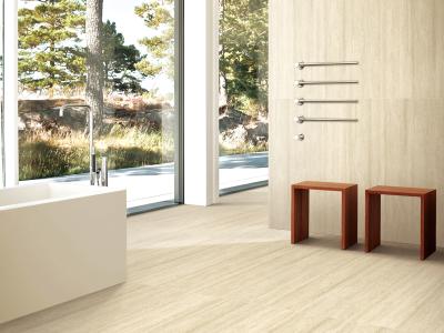 China Antibacterial and Eco-friendly Light Yellow Indoor Floor Travertine 600x1200mm Matt Porcelain Tiles For Bedroom and Living Room for sale