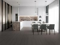 China Dark Gray Elegant and Eco-friendly 600x1200mm Indoor Floor Wooden Porcelain Tiles for Renovation and Rebuilding for sale