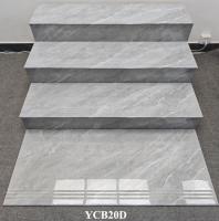 China Stunning and Stain-resistant Gray Carrara Beige 470x1200mm Polished Glazed Ceramic Staircases Step and Riser For Office and Building for sale