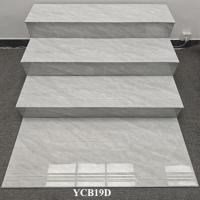 China Stunning and Stain-resistant Gray Carrara Beige 470x1200mm Polished Glazed Ceramic Staircases Step and Riser For Office and Building for sale