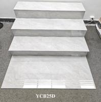 China Stunning and Stain-resistant Gray Carrara Beige 470x1200mm Polished Glazed Ceramic Staircases Step and Riser For Office and Building for sale
