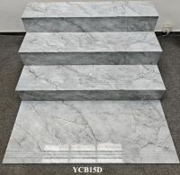 China Stunning and Stain-resistant Gray Carrara Beige 470x1200mm Polished Glazed Ceramic Staircases Step and Riser For Office and Building for sale