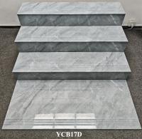 China Stunning and Stain-resistant Gray Carrara Beige 470x1200mm Polished Glazed Ceramic Staircases Step and Riser For Office and Building for sale
