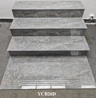 China Stunning and Stain-resistant Gray Carrara Beige 470x1200mm Polished Glazed Ceramic Staircases Step and Riser For Office and Building for sale