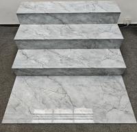 China Stunning and Stain-resistant Gray Carrara Beige 470x1200mm Polished Glazed Ceramic Staircases Step and Riser For Office and Building for sale