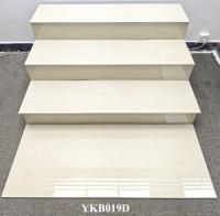 China Wear-resistant Gray Beige Carrara 470x1200mm Super White Body Polished Glazed Ceramic Staircases Step and Riser For Renovation for sale