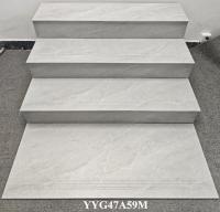 China Eco-friendly Gray Carrara Waterproof 470x1200mm Matt Indoor Floor Ceramic Staircases Step and Riser For Hotel for sale