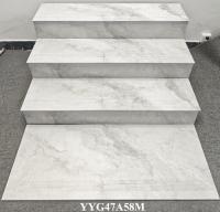 China Eco-friendly Gray Carrara Waterproof 470x1200mm Matt Indoor Floor Ceramic Staircases Step and Riser For Hotel for sale