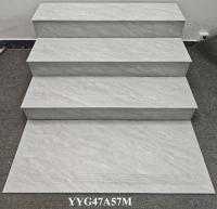 China Eco-friendly Gray Carrara Waterproof 470x1200mm Matt Indoor Floor Ceramic Staircases Step and Riser For Hotel for sale