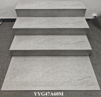 China Eco-friendly Gray Carrara Waterproof 470x1200mm Matt Indoor Floor Ceramic Staircases Step and Riser For Hotel for sale