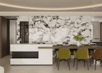 China White and Gray Waterproof and Elegant 800x3600x12mm Polished Sintered Stone Slab AAA Grade for Living Room for sale