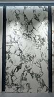 China White and Gray Waterproof and Elegant 800x3600x12mm Polished Sintered Stone Slab AAA Grade for Living Room for sale