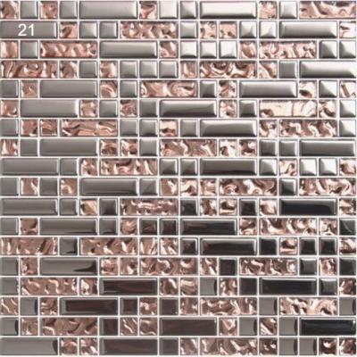 China Stain-resisatnt and Stunning Glass and Metal Swimming Pool Mosaics For Project for sale