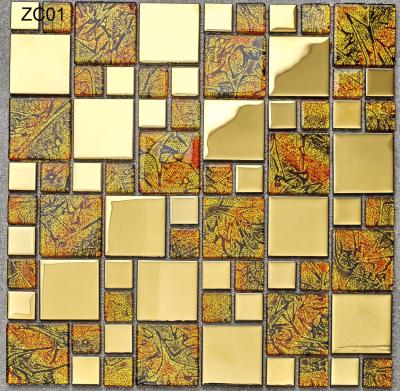 China Elegant and Non-slip Glass and Metal Wall Swimming Pool Mosaics For Renovation for sale