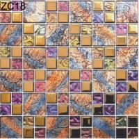 China Stain-resistant and Decorative Bright Glass and Metal Wall Swimming Pool Mosaics For Renovation for sale