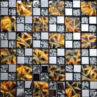 China Stain-resistant and Decorative Bright Glass and Metal Wall Swimming Pool Mosaics For Renovation for sale