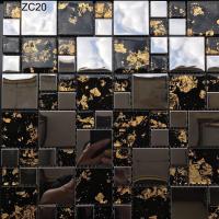 China Stain-resistant and Decorative Bright Glass and Metal Wall Swimming Pool Mosaics For Renovation for sale