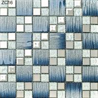 China Stain-resistant and Decorative Bright Glass and Metal Wall Swimming Pool Mosaics For Renovation for sale