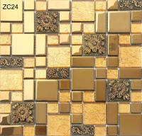 China Wear-resistant and Firebrick Luxury Glass and Metal Wall Swimming Pool Mosaics For Renovation and Project for sale