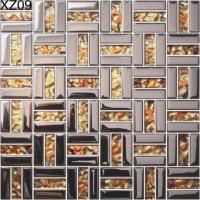 China Durable and Decorative Luxury Glass and Metal Wall Swimming Pool Mosaics For Rebuilding and Renovation for sale