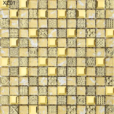 China Durable and Decorative Luxury Glass and Metal Wall Swimming Pool Mosaics For Rebuilding and Renovation for sale
