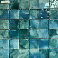 China Elegant and Waterproof Blue and Green Gradient Glass Mosaics for Building and Living Room for sale