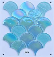 China Wear-resistant and Moisture-proof White Blue and Green Gradient Glass Mosaics for Bedroom and Bathroom for sale