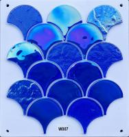 China Wear-resistant and Moisture-proof White Blue and Green Gradient Glass Mosaics for Bedroom and Bathroom for sale