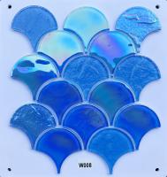 China Wear-resistant and Moisture-proof White Blue and Green Gradient Glass Mosaics for Bedroom and Bathroom for sale