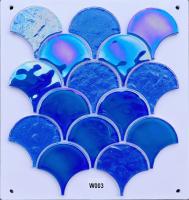 China Wear-resistant and Moisture-proof White Blue and Green Gradient Glass Mosaics for Bedroom and Bathroom for sale