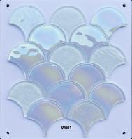 China Wear-resistant and Moisture-proof White Blue and Green Gradient Glass Mosaics for Bedroom and Bathroom for sale