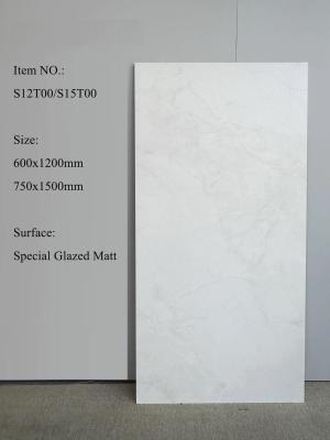 China Durable Beige Carrara Travertine Special Glazed Matt Porcelain Tiles 600x1200mm For Builing And Renovation for sale