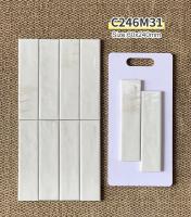 China Eco-friendly Cream White Blue Gray Elegant And Retro 60x240mm Thickness 9mm Glossy Decorative Wall Tiles For Dining Room And Project for sale