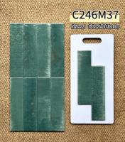 China Stunning Eco-friendly Green Blue Black 60x240mm Thickness 9mm Glossy Indoor Decorative Wall Tiles For Dining Room And Renovation for sale