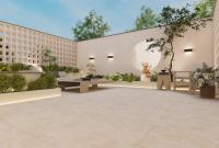 China Anti-slip Waterproof Stain-resistant Beige Stone Style 598x598mm Thickness 12mm Outdoor Ceramic Tiles For Hotel and Villa for sale