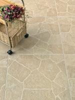 China Grade AAA Decorative Elegant Waterproof Stain-resistant Cream Yellow Stone Style 598x598mm Thickness 12mm Outside Floor And Wall Ceramic Tiles For Renovation And Project for sale