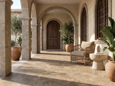 China Wear-resistant Firebrick Grade AAA Moisture-proof Waterproof Stain-resistant Brown Stone Style 598x598mm Thickness 12mm Outside Courtyard Floor And Wall Ceramic Tiles For Renovation and Project for sale