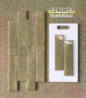 China Stylish Moisture-proof Stunning Eco-friendly Green Blue Yellow 60x240mm Thickness 9mm Glossy Indoor Decorative Wall Tiles For Dining Room And Living Room for sale