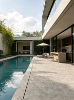 China Anti-slip Wear-resistant Firebrick Grade AAA Moisture-proof Waterproof Beige Stone Style 598x598mm Thickness 12mm Outside Courtyard Floor And Wall Ceramic Tiles For Decoration for sale